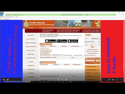 How To create E Tender on etenders.hry.nic.in portal