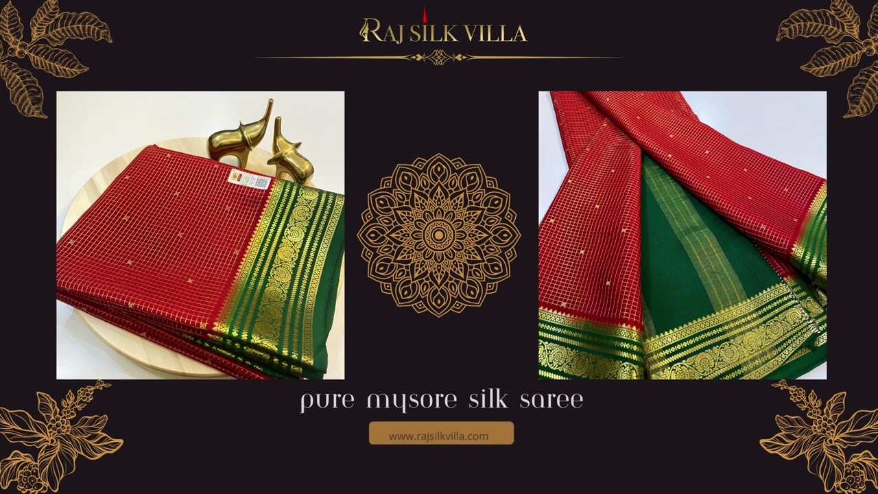 PURE MYSORE SILK SAREES | 110 GRAM KSIC GRADE | RAJ SILK VILLA