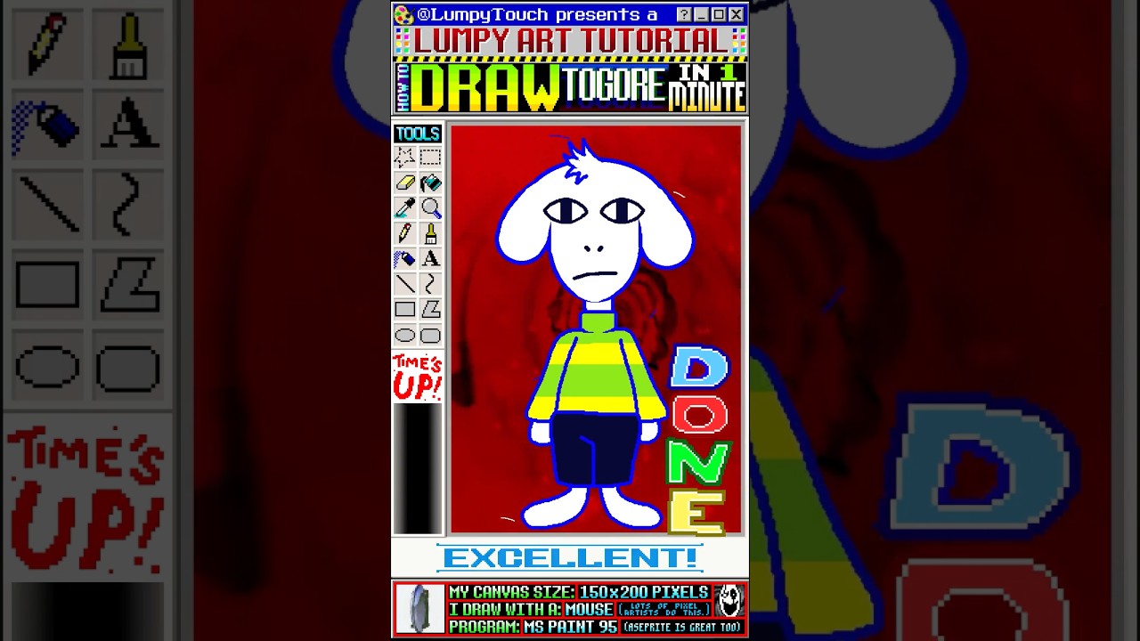 Draw Togore from UNDERTALE! 1 MINUTE Art Tutorial!