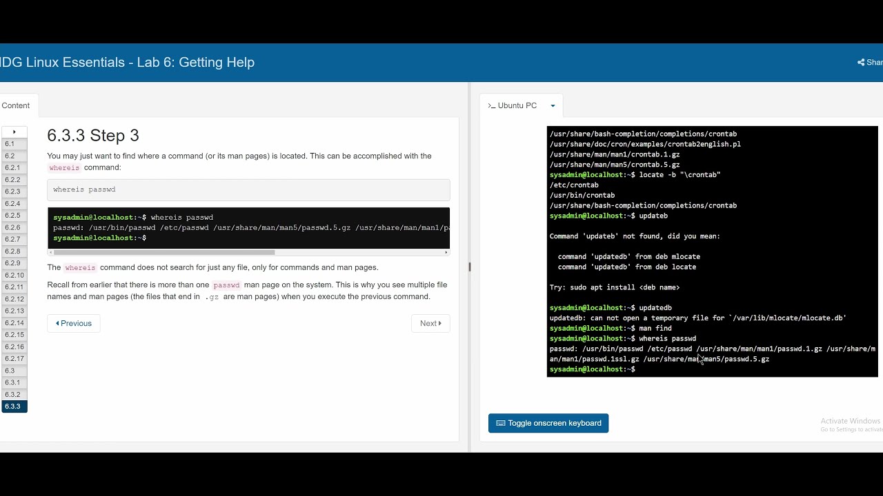 Intro to Linux || Cisco Lab 6 || Getting Help