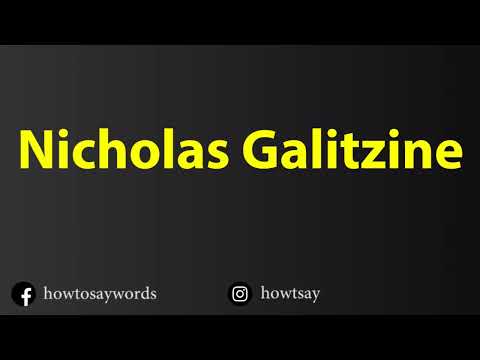 How To Pronounce Nicholas Galitzine