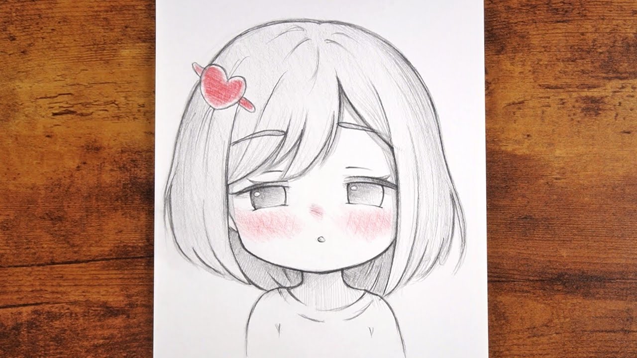 How to Draw a Cute Chibi Girl with Pencil | Easy Anime Drawing Tutorial