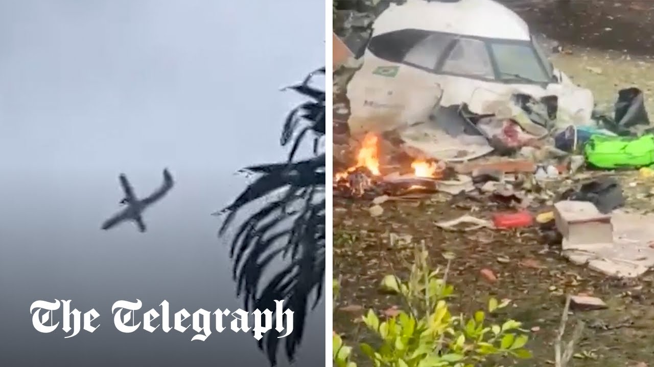 Brazil plane crash: Aircraft falls from sky with 62 people onboard