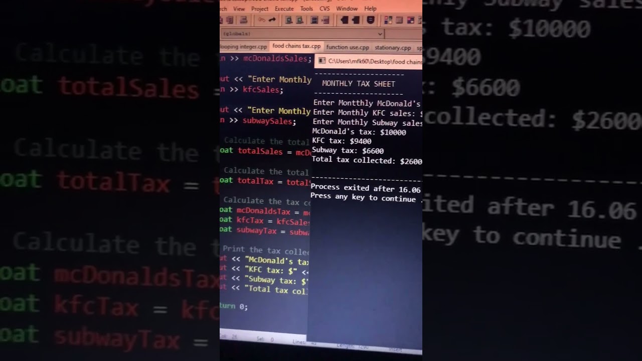 tax sheet c++ #coders #codinglife #codingninja #codelife #codemasters #coding #code #coder #cpp