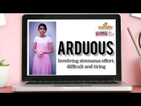 Day 80 | How to say ARDUOUS | Meaning | Pronunciation | Example Sentence | Synonyms | A word A day