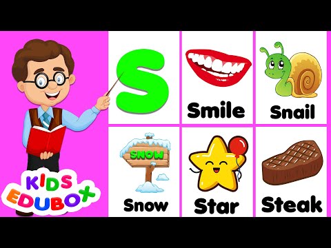 Learn 8 Words From S For Kids | Words That Start With S | Kids Learning Videos For 3 Year Old