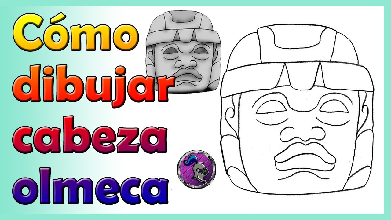 😀​  Cómo dibujar UNA CABEZA OLMECA 😀How to draw AN OLMEC HEAD✏️