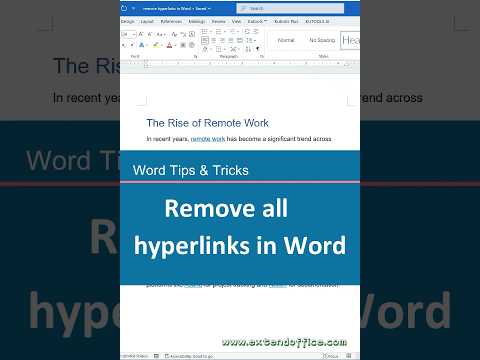 Delete Multiple Hyperlinks in Word at Once