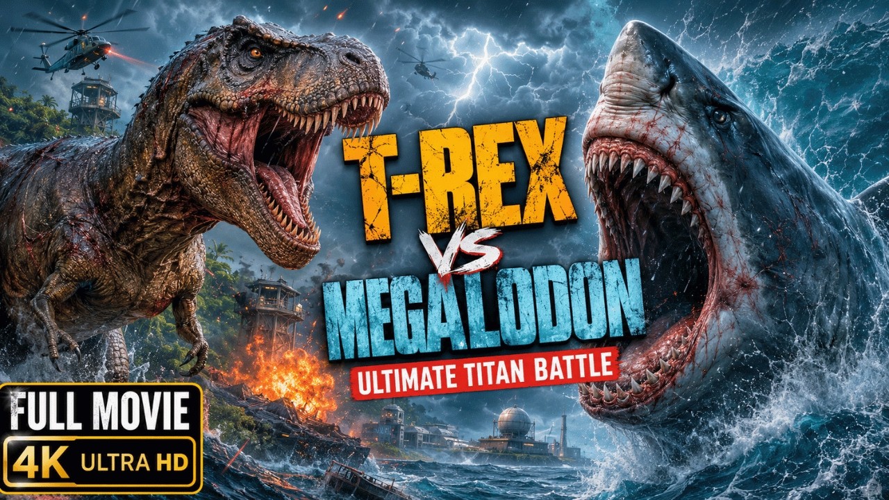 70M Megalodon vs Giant T-Rex – The Most Brutal Ocean Battle Ever