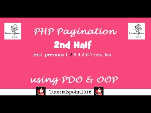 Learn PDO OOP PHP CRUD with Bootstrap 2016 Pagination Using PDO 2nd Half | Part 20 - Mind Luster