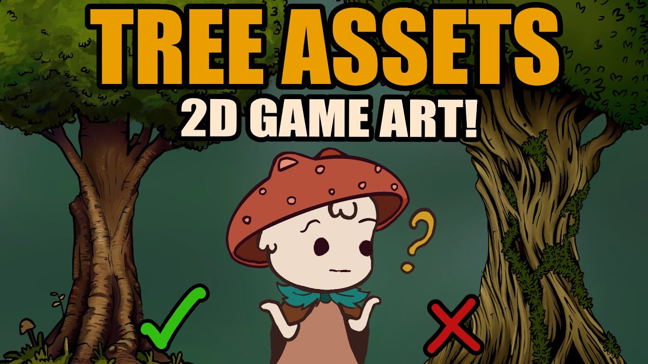 How to draw Tree Assets | Beginner 2D game art