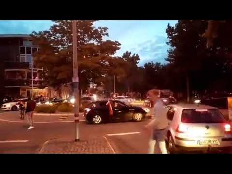Gronau (Germany/NRW) celebrating Germany`s 2:1 win over Sweden