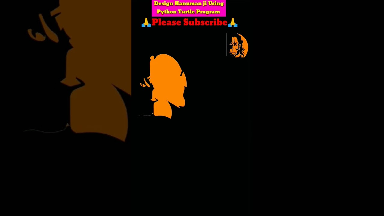 Design Hanuman ji Using Python Turtle Programming|Happy Hanuman Jayanti |#shorts #hanuman #python