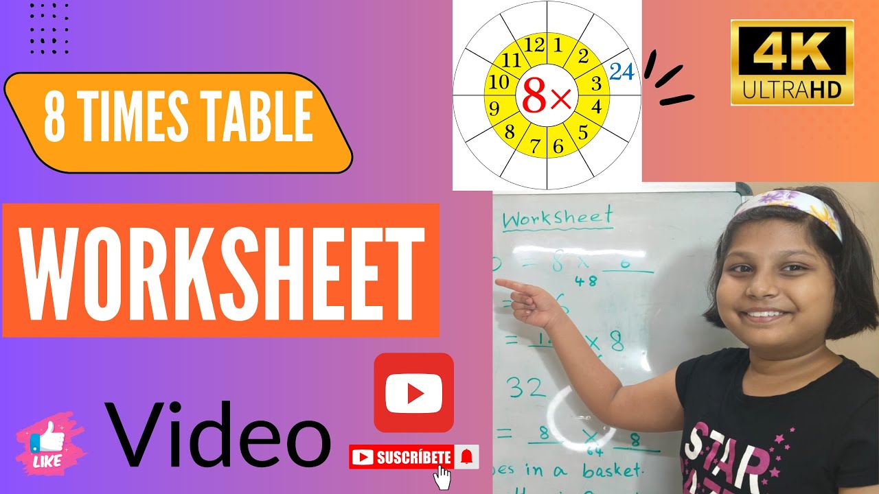 8 Times Table Worksheet | Multiplying by 8 Worksheets | Multiplication Tables | #timestable #maths