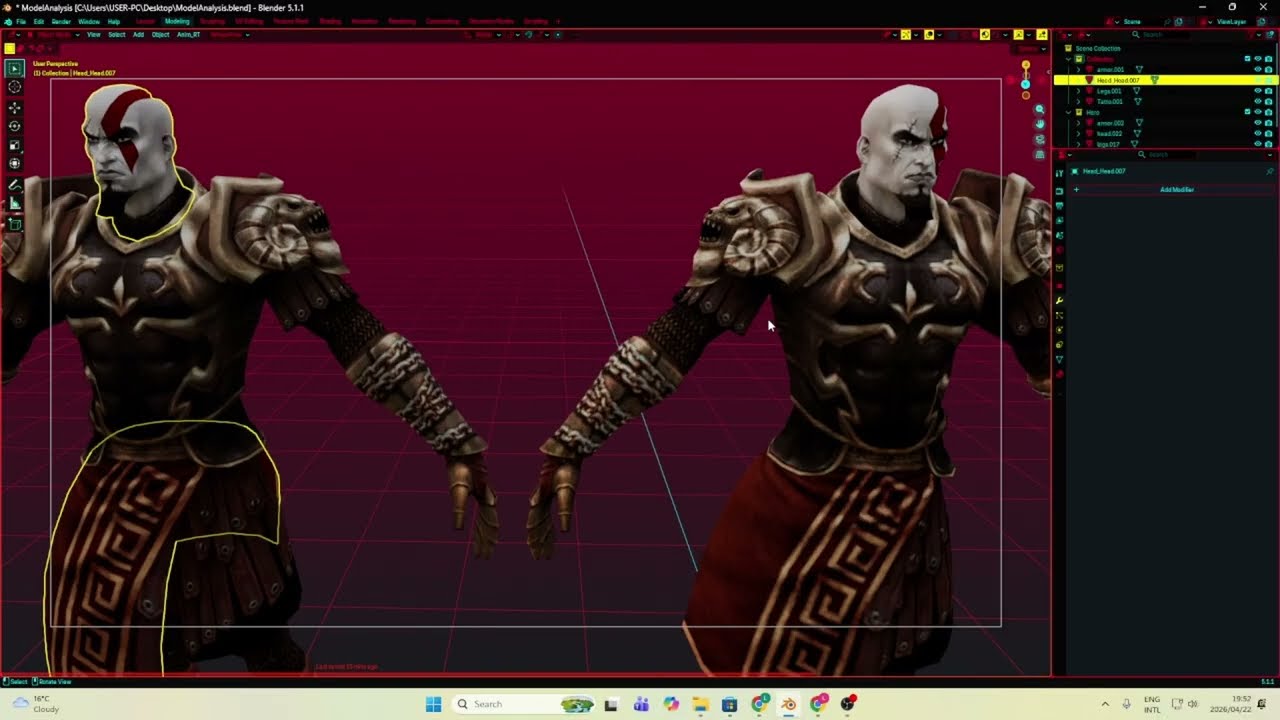 A Technical Analysis of The GOD OF WAR II Kratos 3D Model