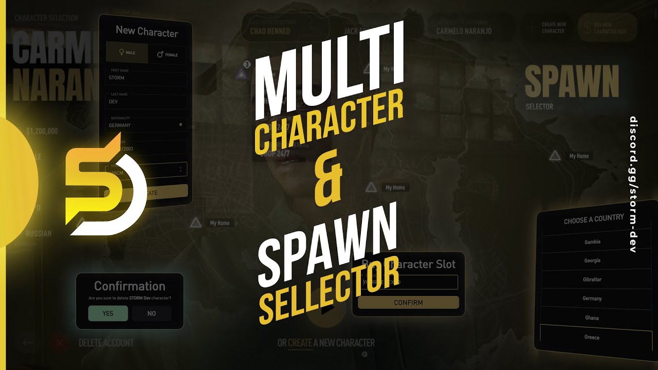 [QBCore] Multicharacter System & Spawn Selecter Script for FiveM [Showcase] | QBCore Script Free