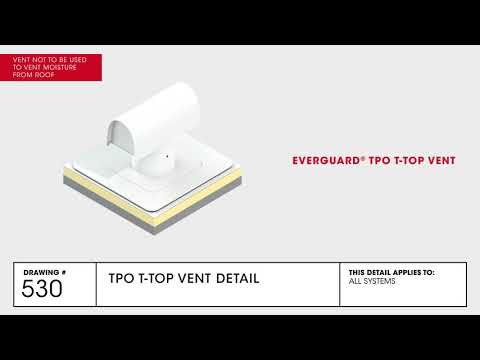 GAF TPO T-TOP Vent Detail for TPO Commercial Roofing – Drawing 530 ...