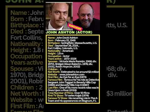 John Ashton | John Ashton bio #shortsfeed #actor #youtubeshorts #rip