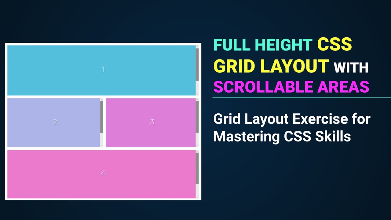 Full Height CSS Grid Layout with Scrollable Areas