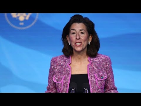 Biden's pick for Secretary of Commerce Gina Raimondo testifies before the US Senate