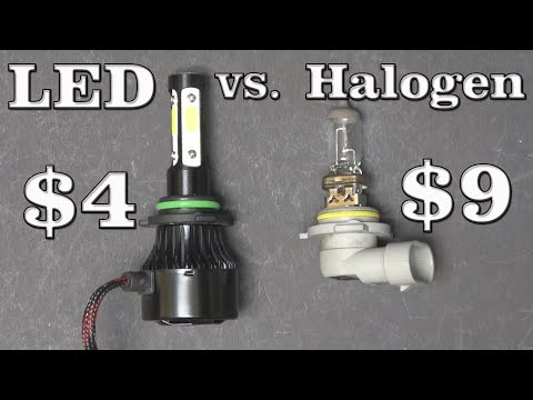 Review: Ebay $4 car LED headlight vs. halogen light bulb