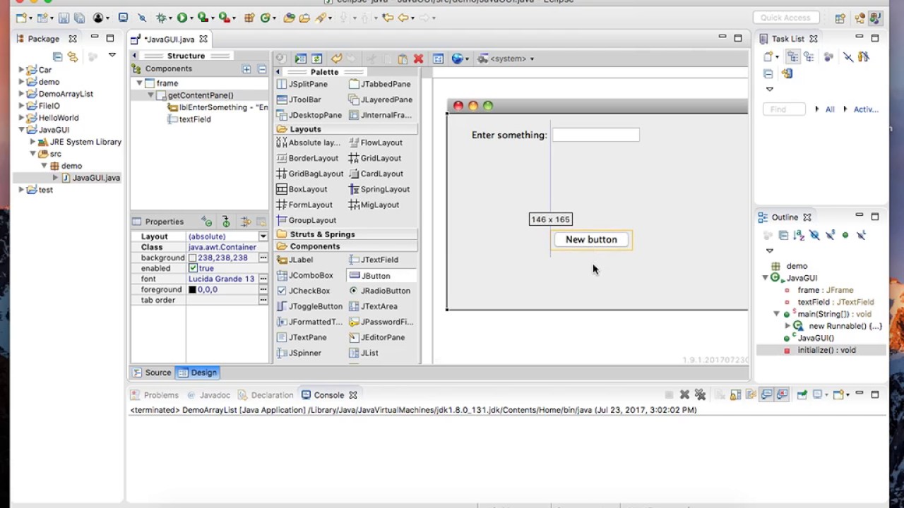 Java - Building GUI using Eclipse WindowsBuilder Pro Plugin
