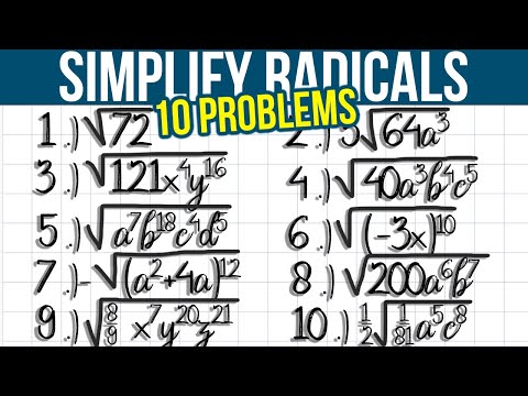 Simply the Square Root of a Variable Expression | 10 Examples