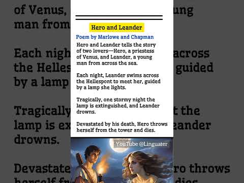 Hero and Leander – Tragic Love Story in 4 Lines - Hero and Leander Poem by Marlowe and Chapman
