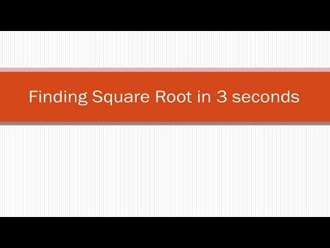 Finding Square Root of Perfect Squares in 3 Seconds
