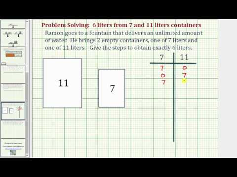 Ex: Obtain 6 Liters Using Only 7 Liters and 11 Liters | Math Help from ...