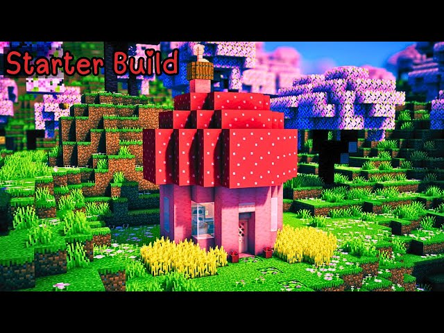 Pink Mushroom Starter House & Guide 🌸[18] Minecraft Map