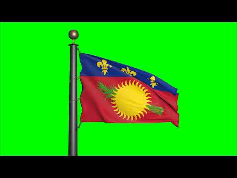 Flag of Guadeloupe (Local variant) (green screen)