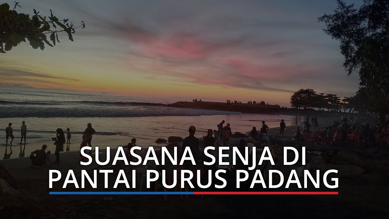 Suasana Senja Pantai Purus Kota Padang, Pengunjung Nikmati Liburan ...