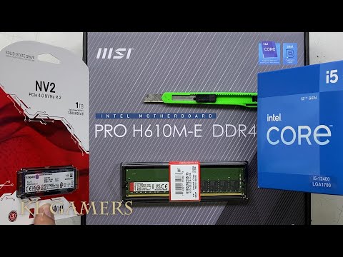 intel Core i5 12400 msi PRO H610M-E DDR4 Kingston NV2 SSD Mbox MATRIX Desktop PC Build