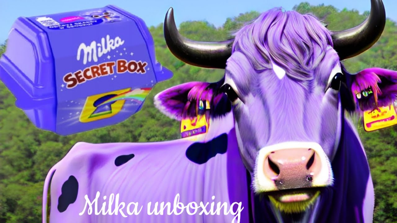 Unveiling Milka's Purple Cow. Joyful Surprise Inside the Secret Box!