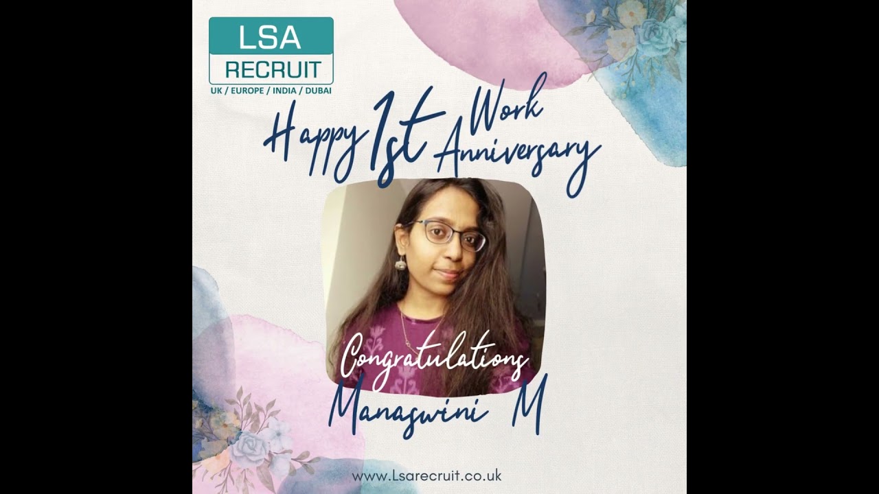 Happy 1st work Anniversary Manaswini M