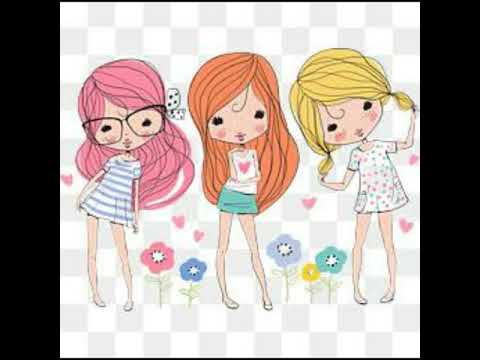Cute and wonderful cartoons girls