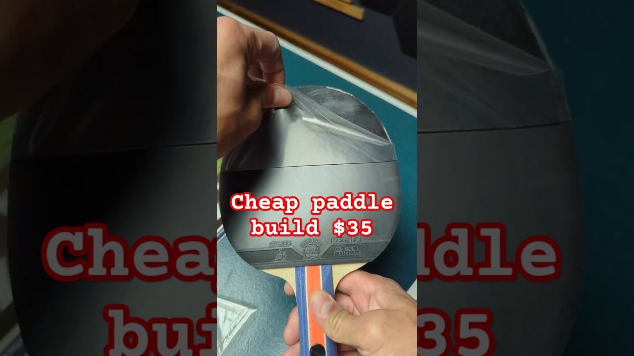 Cheap ping pong paddle build with tacky Chinese rubber #tabletennis #pingpong #tacky #sticky #shorts