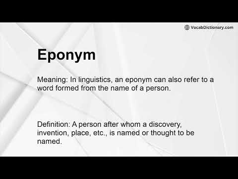 Eponym Meaning