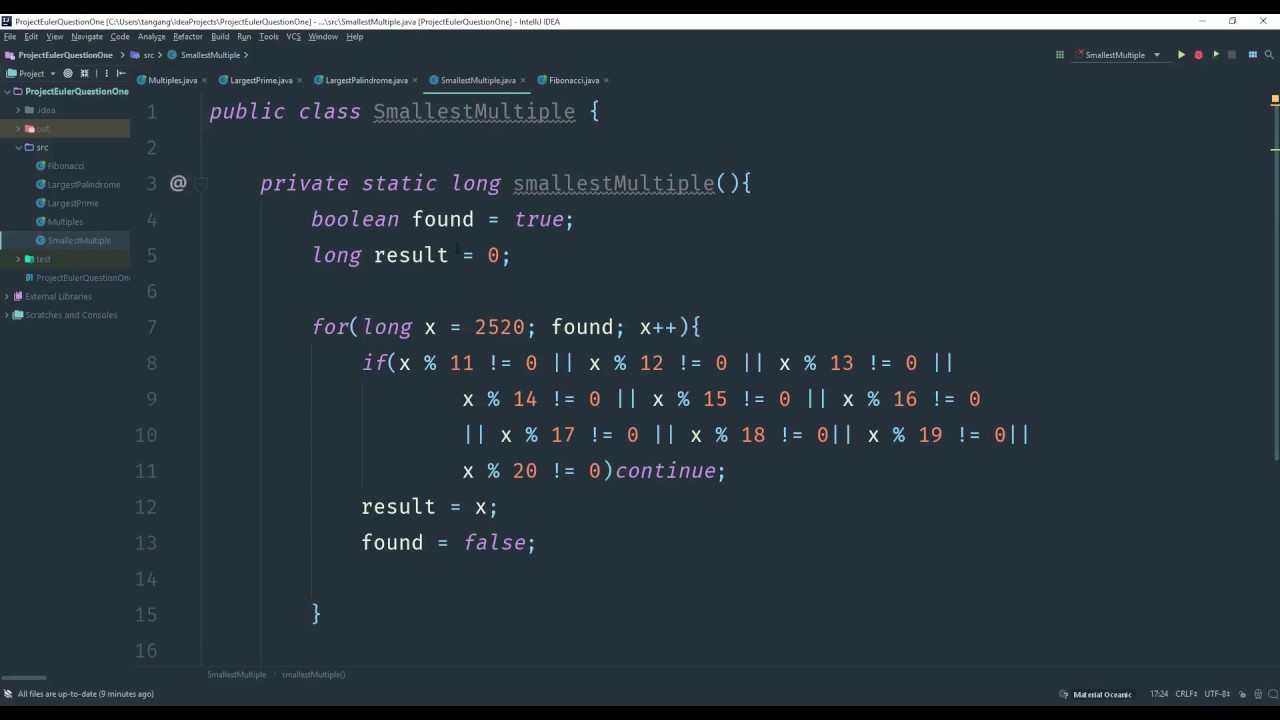 Project Euler Question 5 solution in Java : Smallest multiple