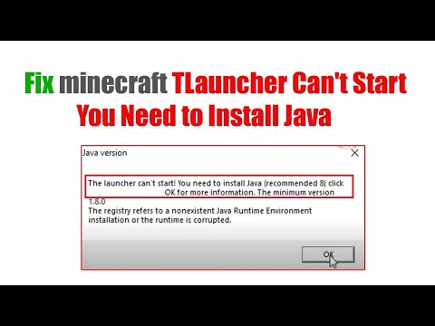 How to Fix minecraft TLauncher Can't Start You Need to Install Java