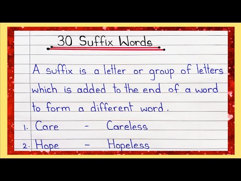 Suffix Words in English || 30 Suffix Words || Suffix word meaning || Suffix word || Education Den
