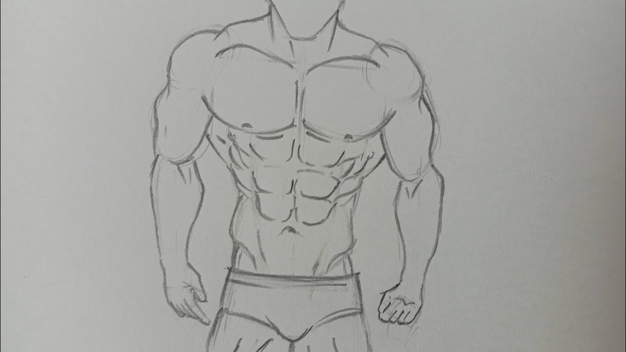 How to draw muscular man