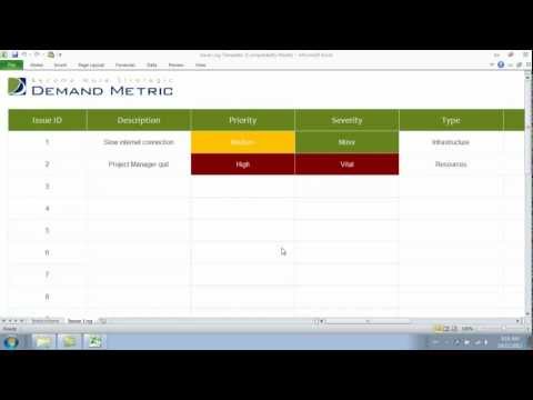 Issue Log Template