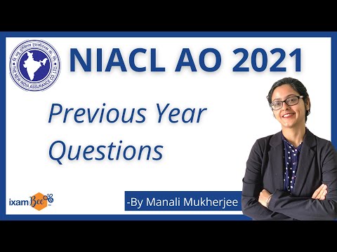 NIACL AO | Previous Year Questions | By Manali Mukherjee