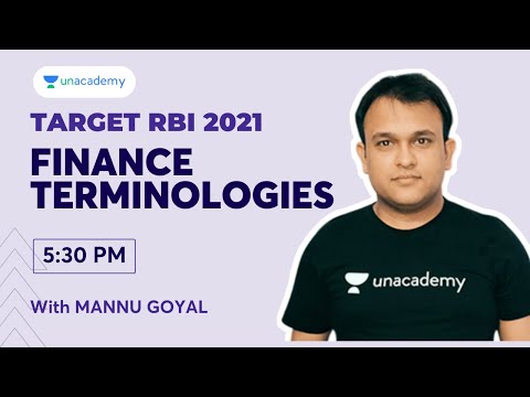 Finance Terminologies Part 1 | Finance | Target RBI 2021 | Bank Pro | Mannu Goyal