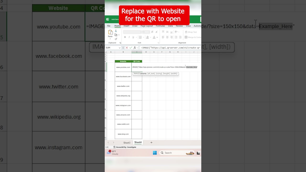 Create a Scannable QR Code in Excel
