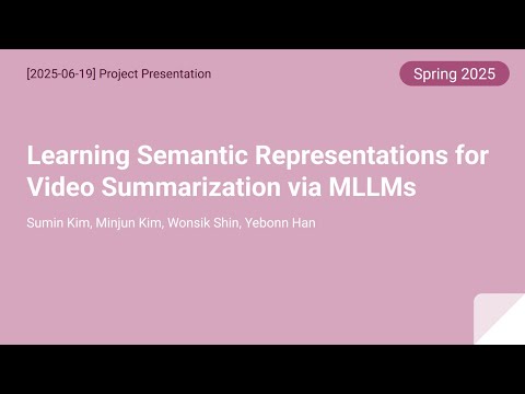 [2025 Team 3] Hierarchical Token Compression for Video Summarization with MLLMs
