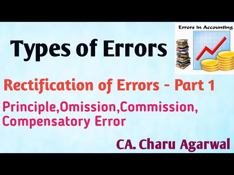 Types of Errors in Accounting |Principles, Omission, Commission and Compensatory| Part -1 |11 |CA