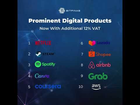 List of Digital Services Subject to 12% VAT